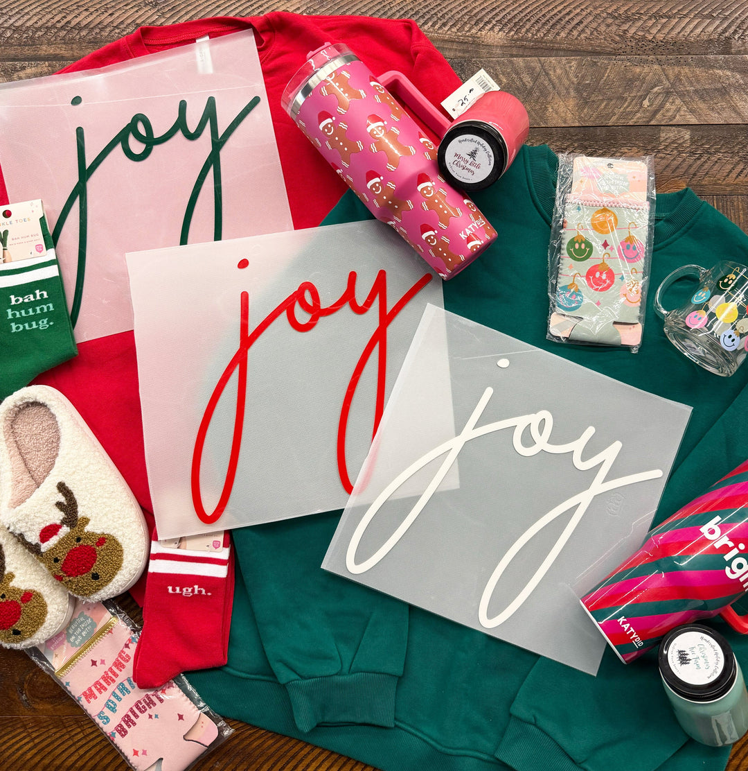 PUFF TRANSFER - Cursive Joy – dBoldTees & DTF Transfers